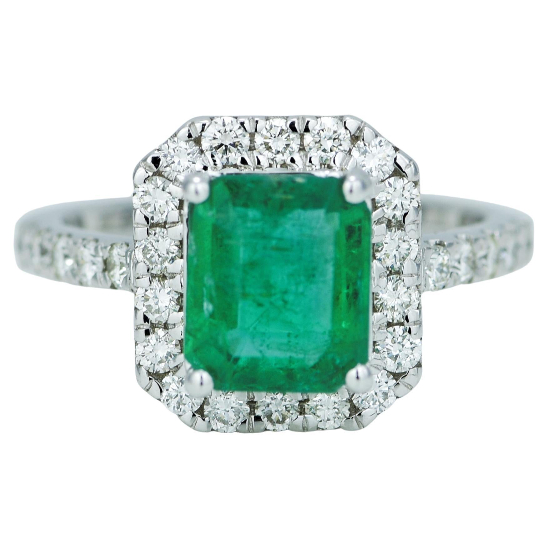 Customizable Art Deco Style 2.23 Carat Natural Emerald Diamond ...