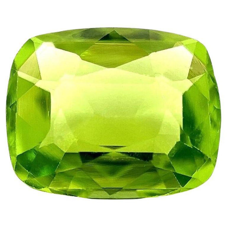 Natural 2.88ct Vivid Green Peridot Cushion Cut Loose Gem 10.2x8.3mm For ...