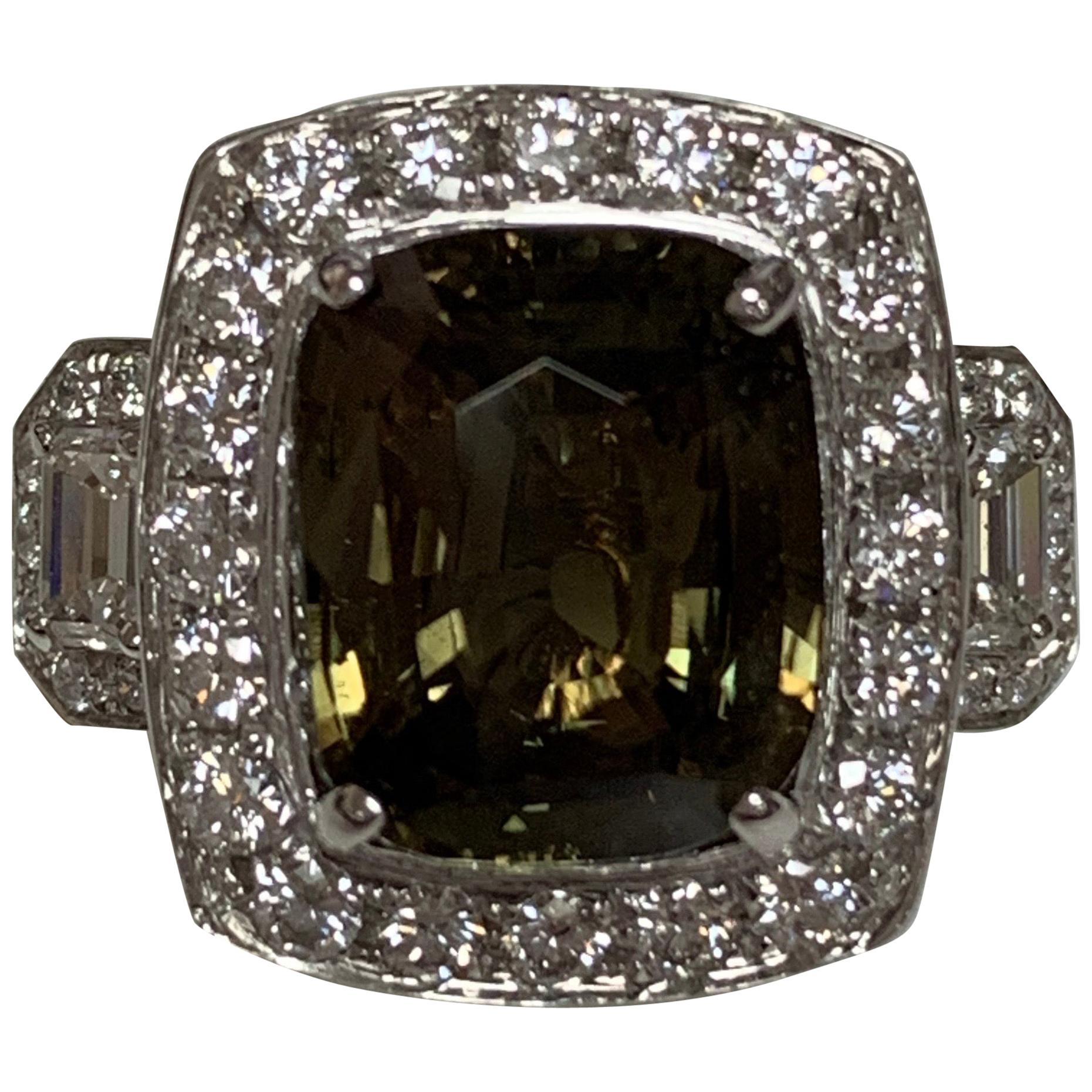 Natural Alexandrite and Diamond Ring at 1stdibs