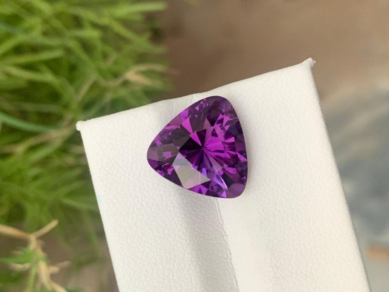 Natural 7.60 Carat Loose Dark Purple Amethyst Trilliant Shape from ...