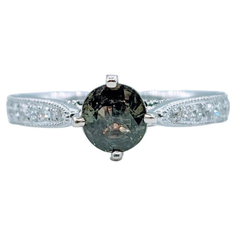 Exquisite .97ct Natural Alexandrite and Diamond Platinum Ring For Sale ...
