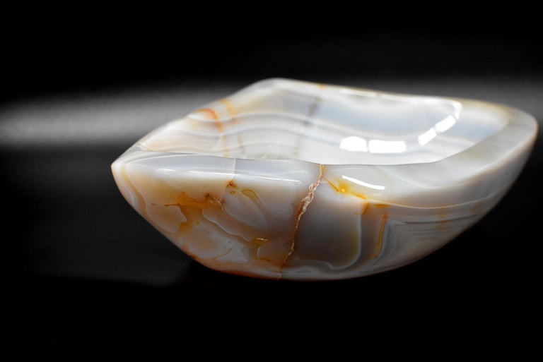 Natural Agate Bowl 4.6 Lb Large Hand Made at 1stDibs