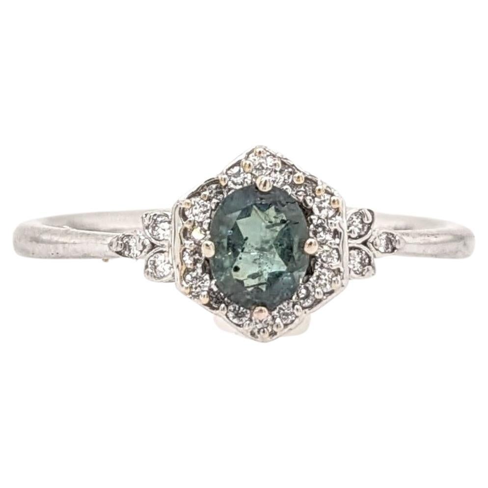 Unique Natural Color Changing Alexandrite Ring with Baguette Diamond ...