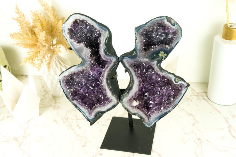 Natural Amethyst Butterfly Angel Wings Geode, a Natural Sculpture For ...