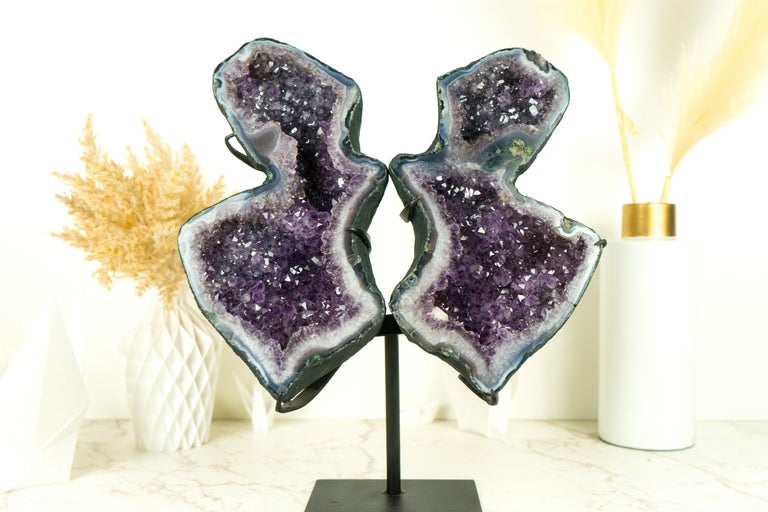 Natural Amethyst Butterfly Angel Wings Geode, a Natural Sculpture For ...
