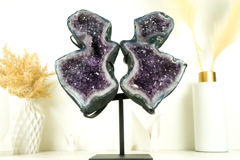 Natural Amethyst Butterfly Angel Wings Geode, a Natural Sculpture For ...