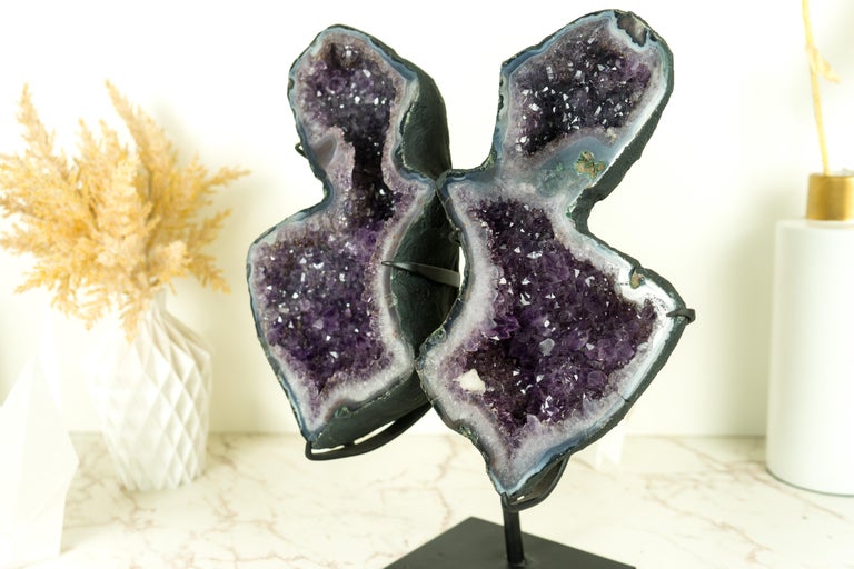 Natural Amethyst Butterfly Angel Wings Geode, a Natural Sculpture For ...