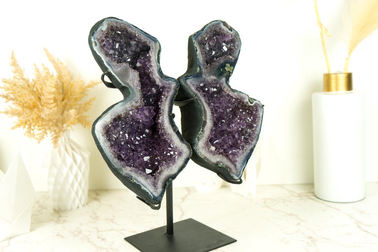 Natural Amethyst Butterfly Angel Wings Geode, a Natural Sculpture For ...