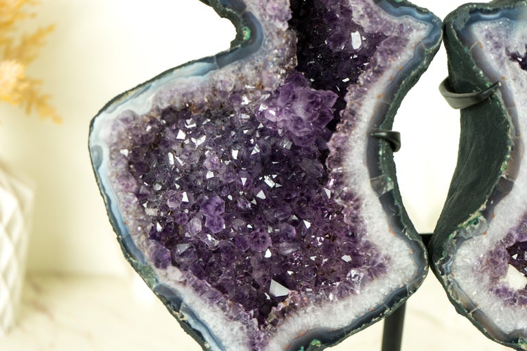 Natural Amethyst Butterfly Angel Wings Geode, a Natural Sculpture For ...