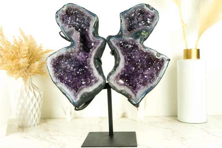 Natural Amethyst Butterfly Angel Wings Geode, a Natural Sculpture For ...