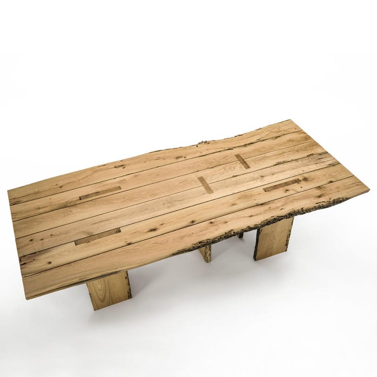 Natural and Burnt Oak Raw Dining Table For Sale at 1stDibs | burnt oak ...
