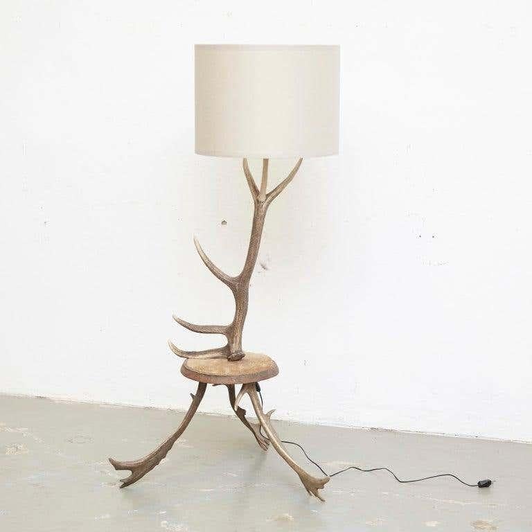 Natural Antler Deer Horn Floor Lamp For Sale at 1stDibs