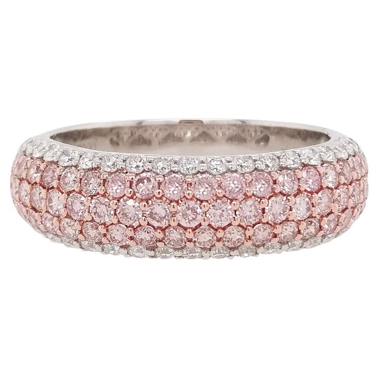 Natural Argyle Pink Diamond Platinum Band Ring For Sale at 1stDibs