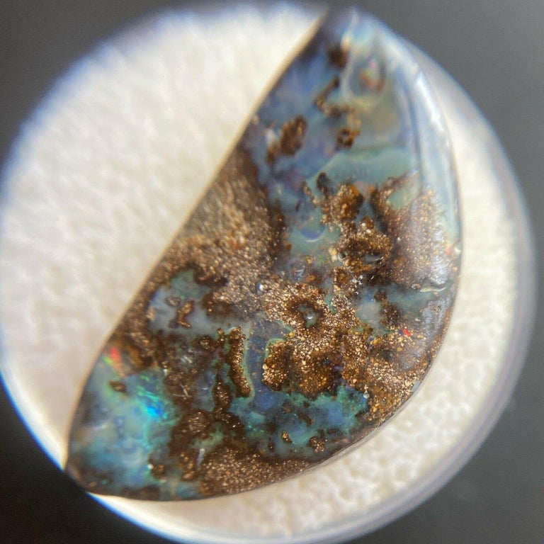 Natural Australian Freeform Boulder Opal 17.19ct Matrix Koroit Nut ...