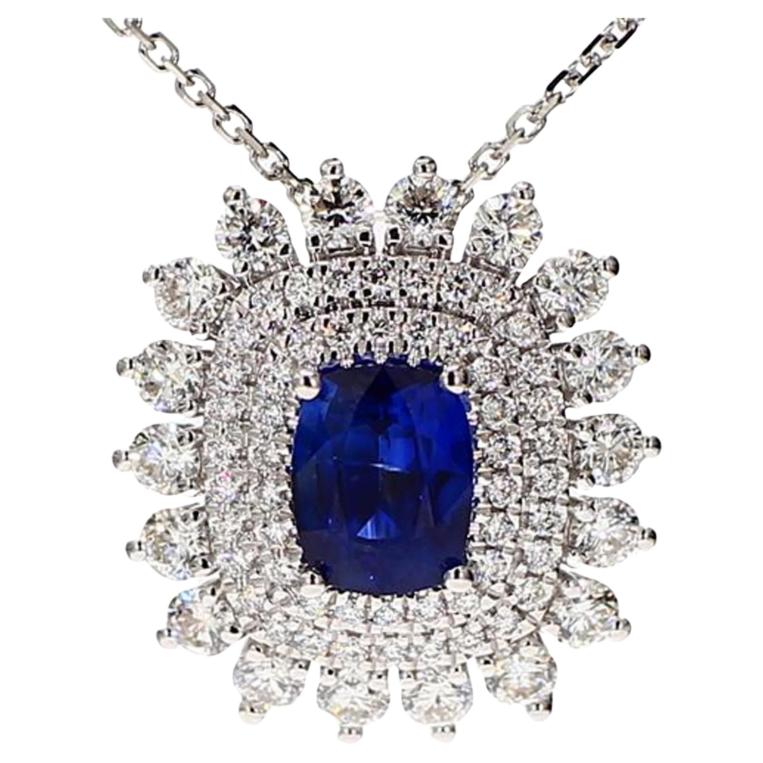 Gem Bleu Blue Zircon 2.97 Carat Oval Pendant For Sale at 1stDibs ...