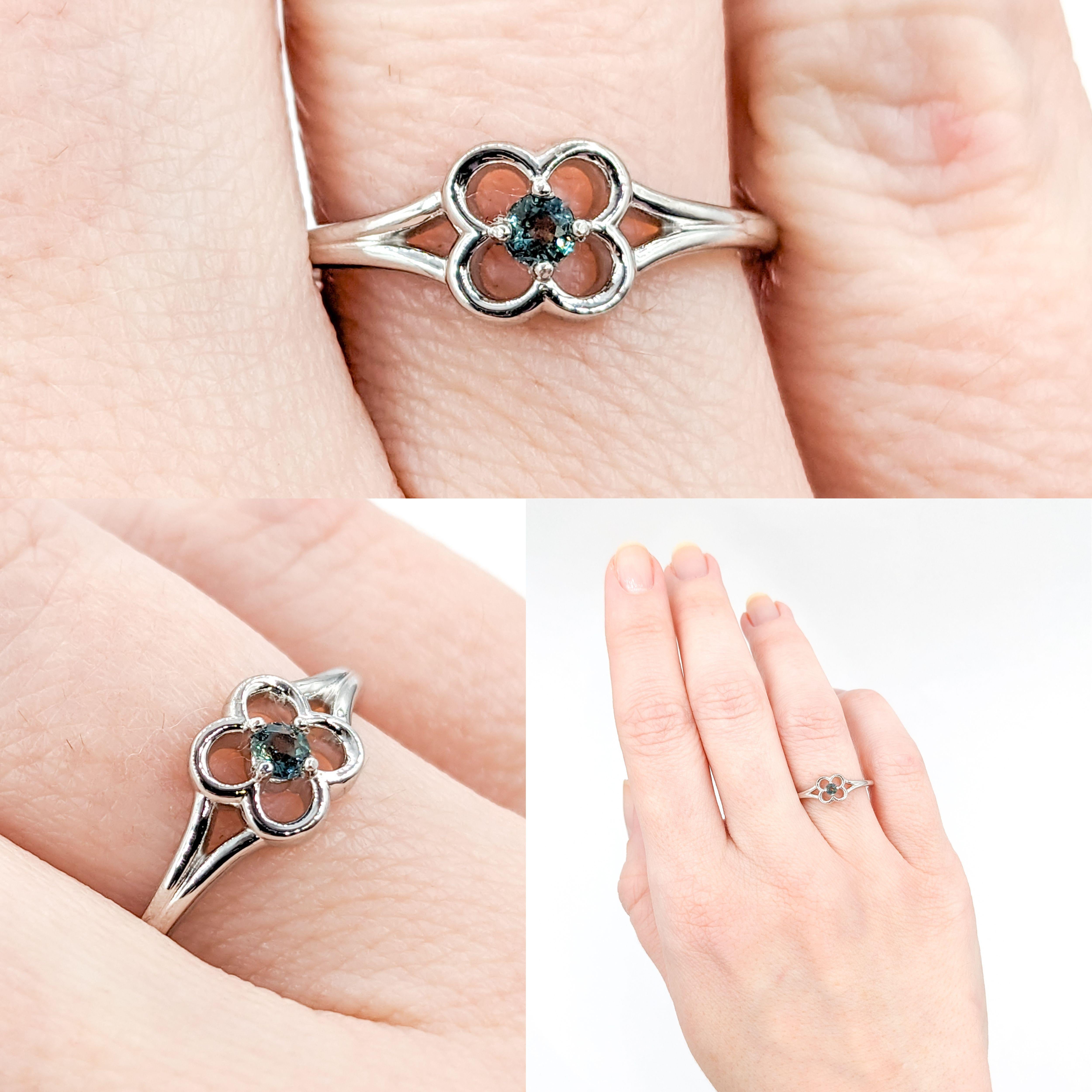 Natural Brazilian Alexandrite Diamond Ring White Gold For Sale at 1stDibs