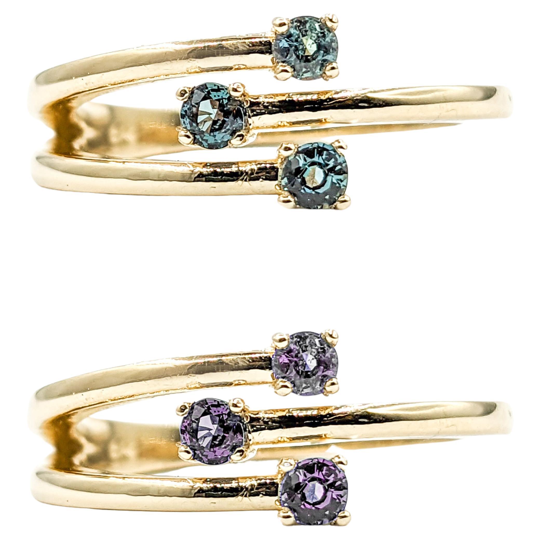 Natural Brazilian Alexandrite and Diamond Ring Yellow Gold For Sale at ...