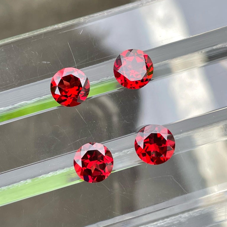 Natural Bright Red Rhodolite Garnet Set 8.90 CTS Flawless Eye Clean ...