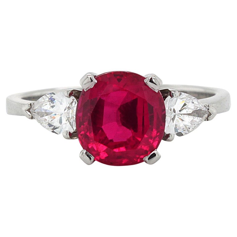 Natural Burma No Heat Ruby Ring, by Gübelin, SSEF Certified For Sale at ...