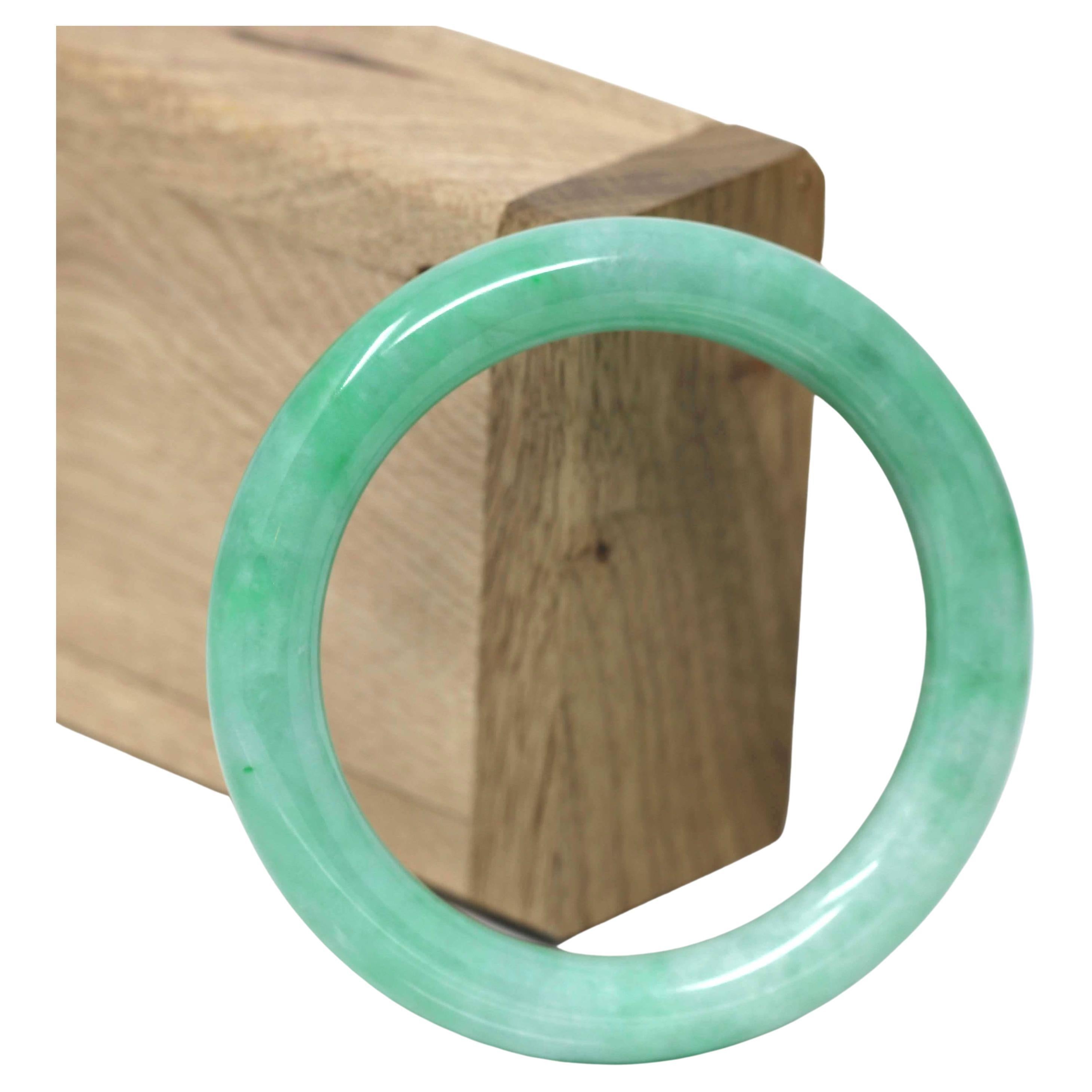 Classic Natural Jadeite Jade Bangle Bracelet at 1stDibs