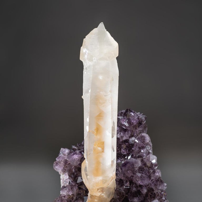 Natural Calcite on Amethyst Cluster For Sale at 1stDibs