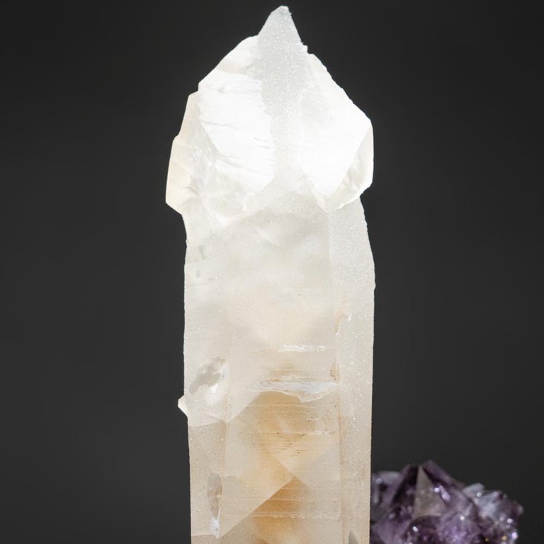 Natural Calcite on Amethyst Cluster For Sale at 1stDibs