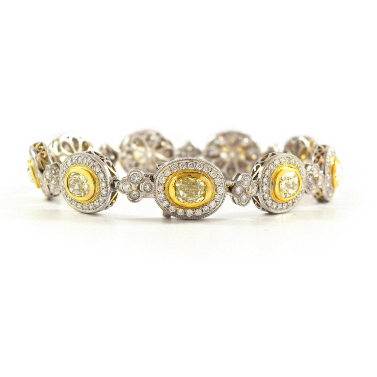 Natural Canary Yellow Diamonds Bracelet For Sale at 1stDibs | canary ...