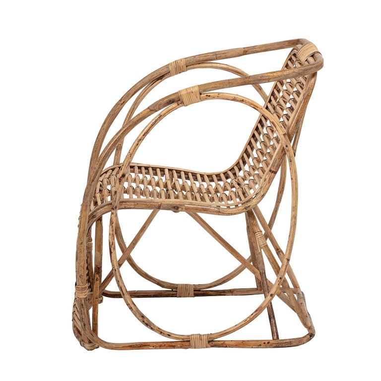 Natural Cane Wicker Lounge Armchair For Sale at 1stDibs