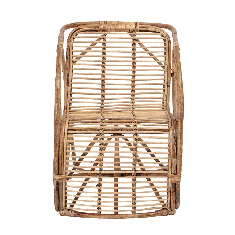 Natural Cane Wicker Lounge Armchair For Sale at 1stDibs