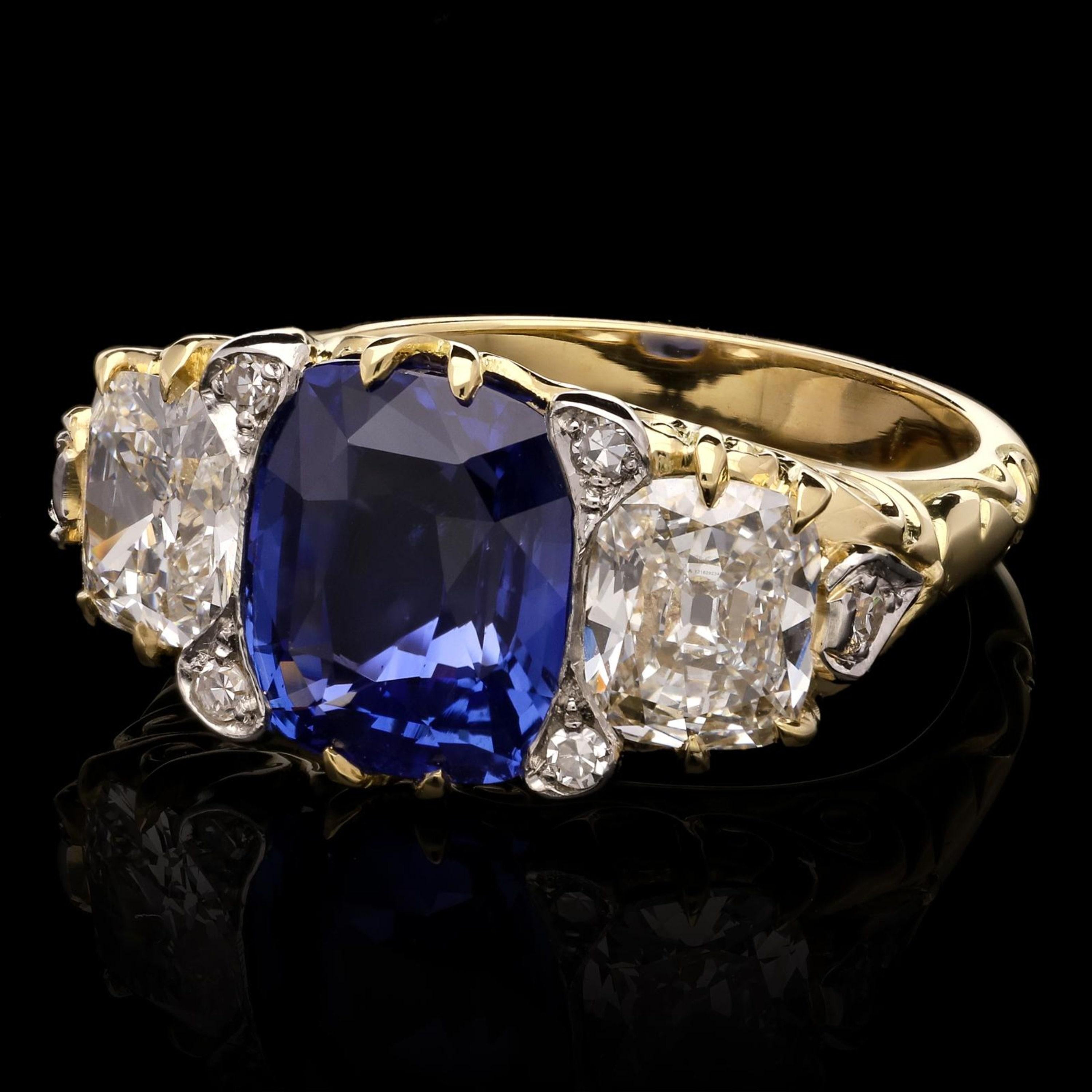 Antique Sapphire and Diamond Ring at 1stDibs