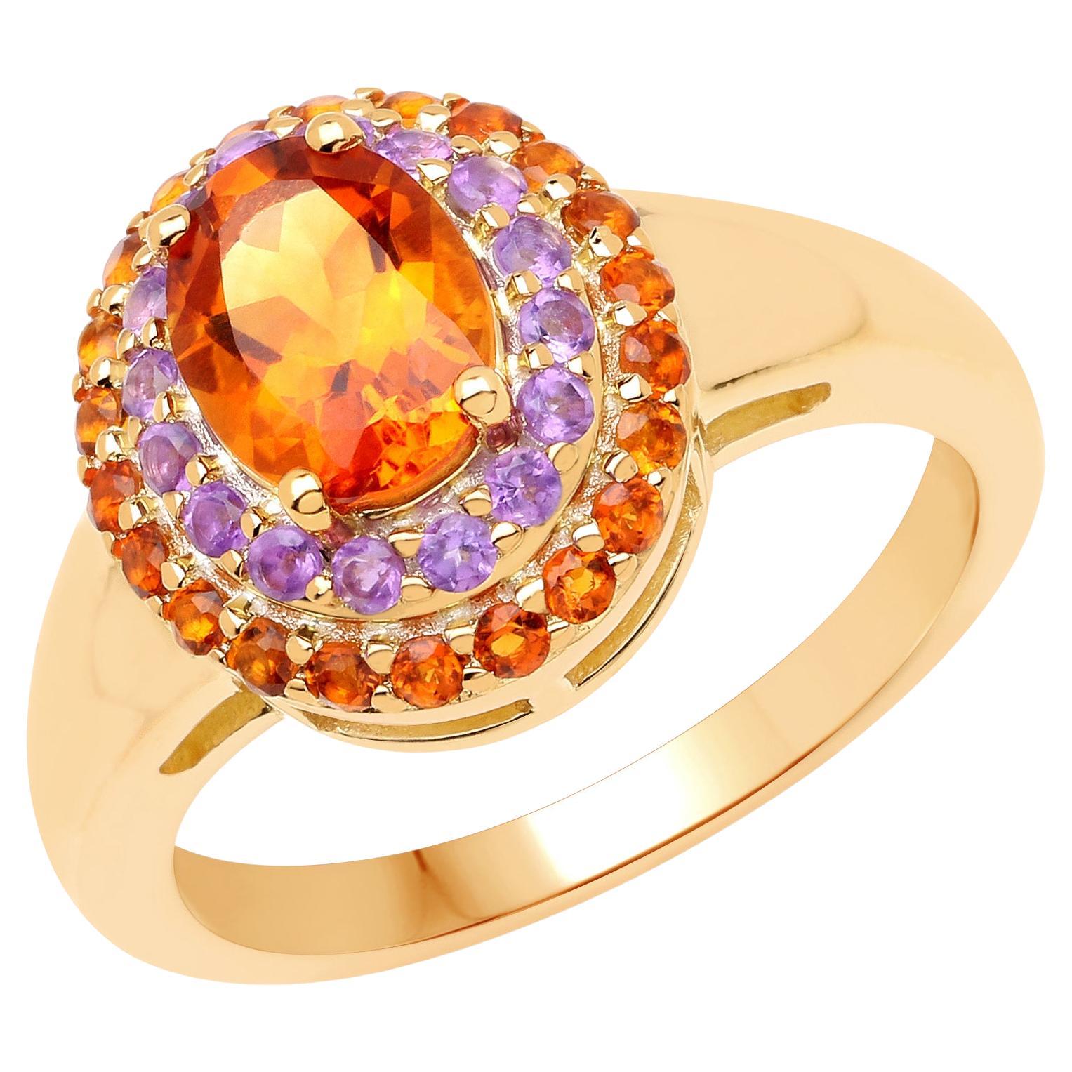 Customizable Art Deco Style 6.20 Ct Amethyst and Citrine 14K Gold ...