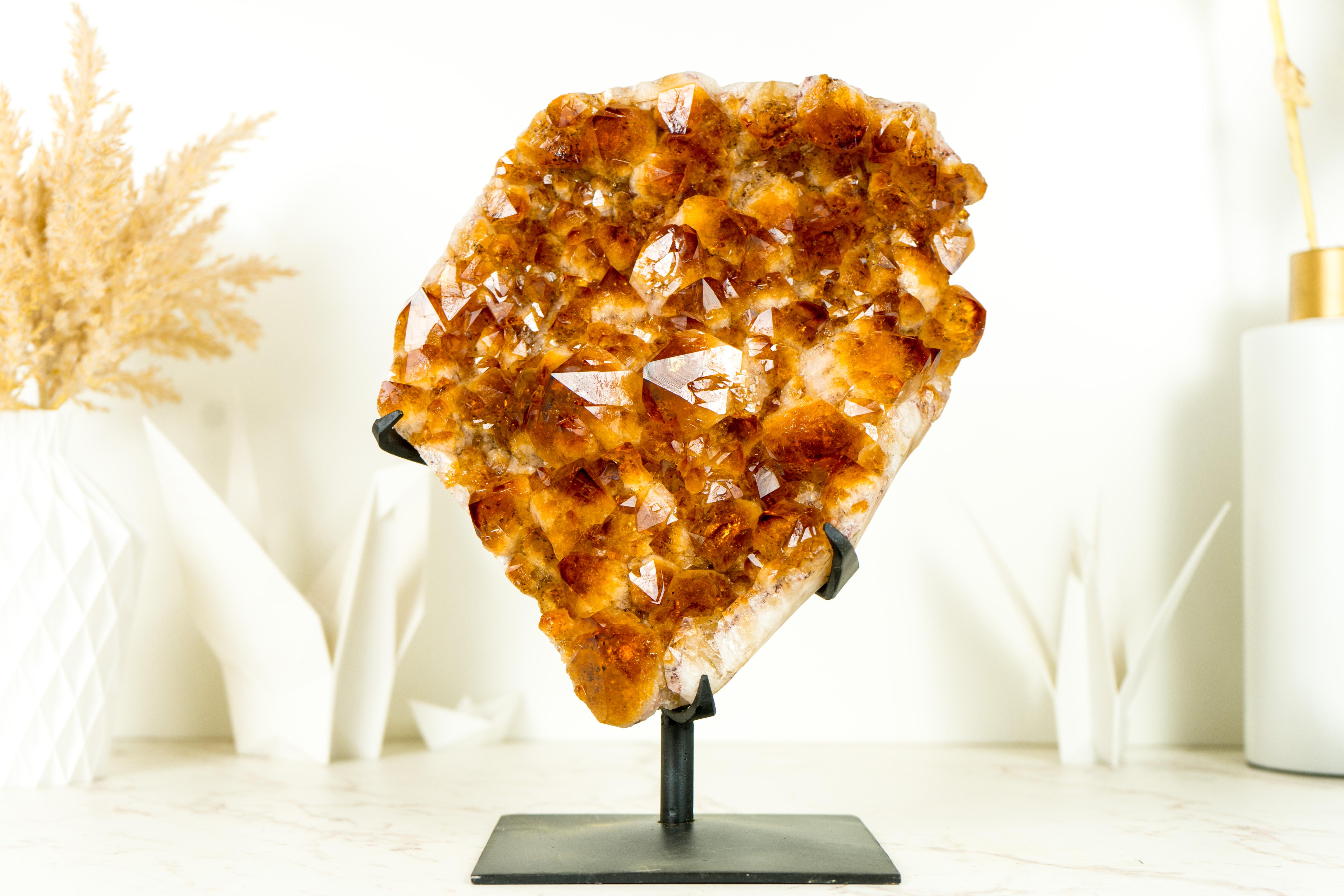 Natural Citrine Cluster with AAA, Large Madeira Orange Citrine Druzy on ...