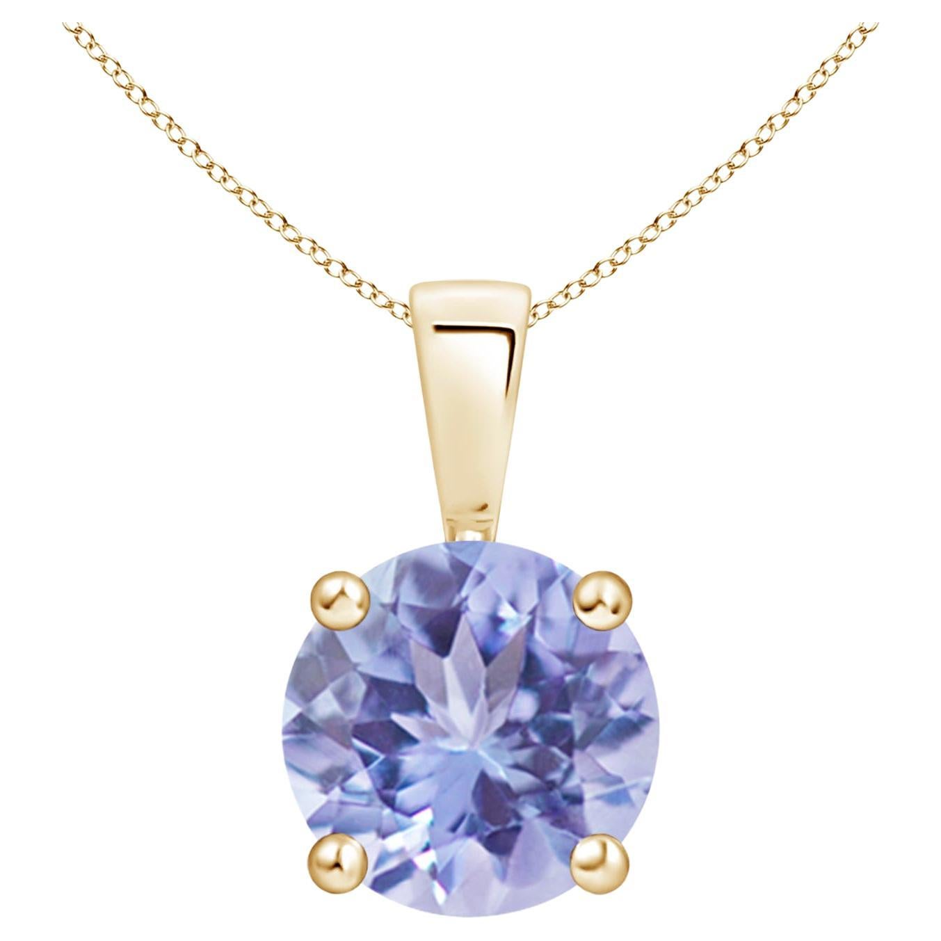 Natural Classic Round 1.8 ct Tanzanite Solitaire Pendant in Platinum ...
