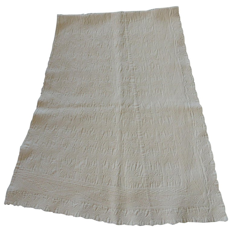 Natural Color Matelasse Textile Fragment For Sale at 1stDibs