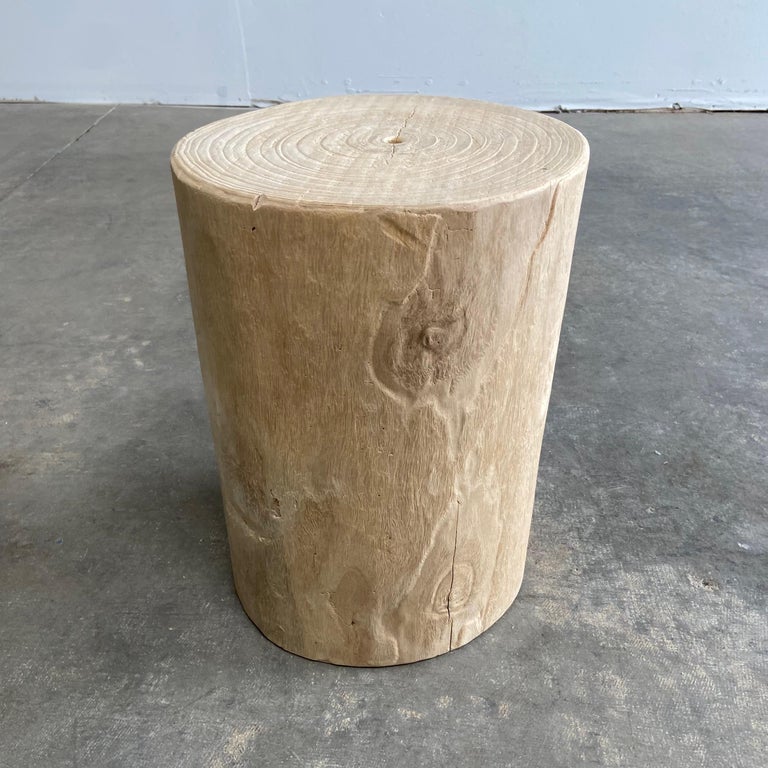Natural Cypress Wood Stump Side Table For Sale at 1stDibs