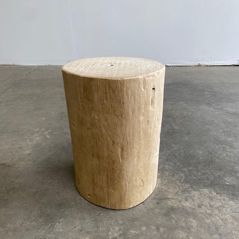 Natural Cypress Wood Stump Side Table For Sale at 1stDibs