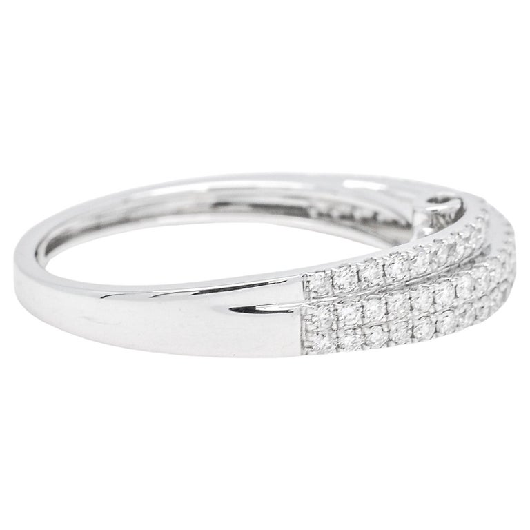 Customizable Natural Diamond Band, 18kt White Gold Double Row Half ...