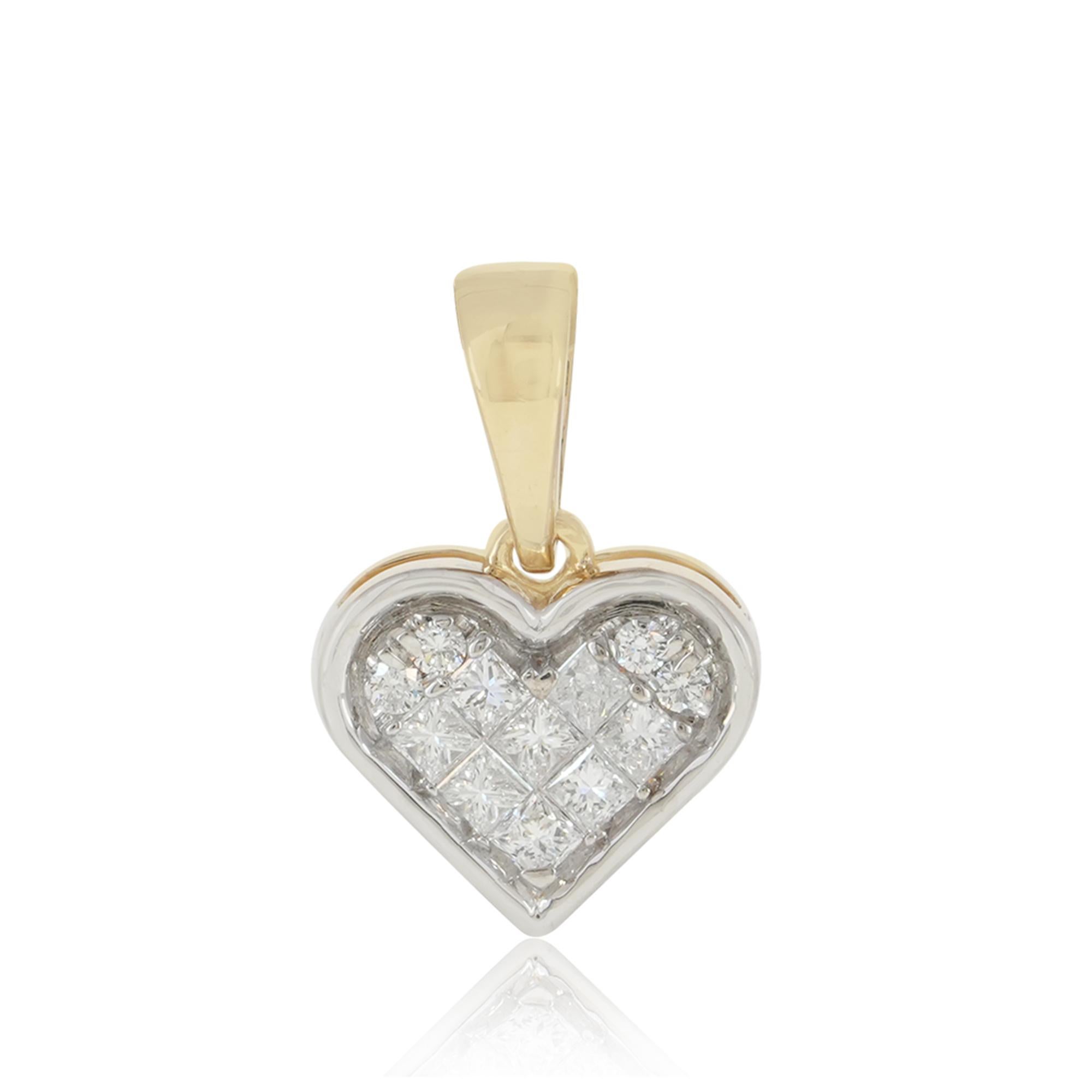 Natural Diamond Heart Charm 14k Gold Minimalist Pendant Fine Jewelry ...