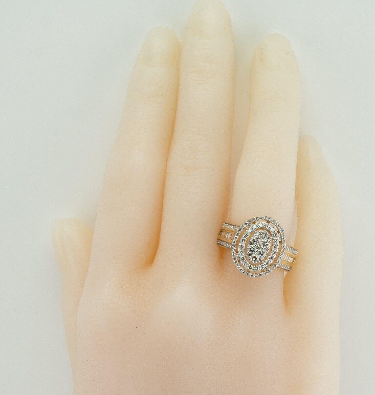 Natural Diamond Ring 14K Gold Cluster Hallmarked HDS For Sale at 1stDibs