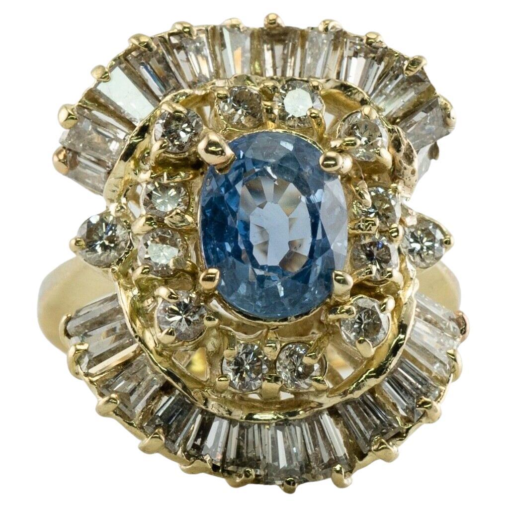 Magnificent Estate Diamond Platinum Ballerina Ring at 1stDibs ...