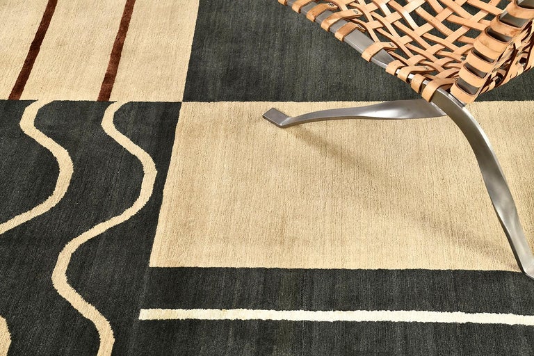 Natural Dye Contemporary Design Rug Mondrian Collection from Mehraban ...