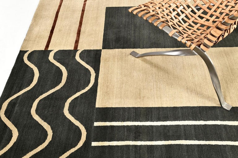 Natural Dye Contemporary Design Rug Mondrian Collection from Mehraban ...