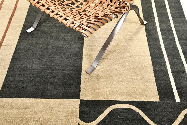 Natural Dye Contemporary Design Rug Mondrian Collection from Mehraban ...