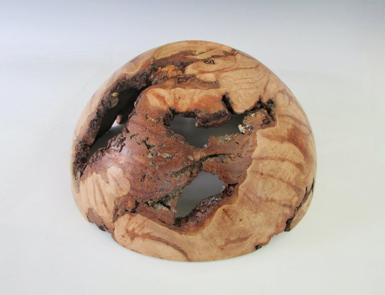 Natural Edge Turned Burl Wood Bowl For Sale at 1stDibs