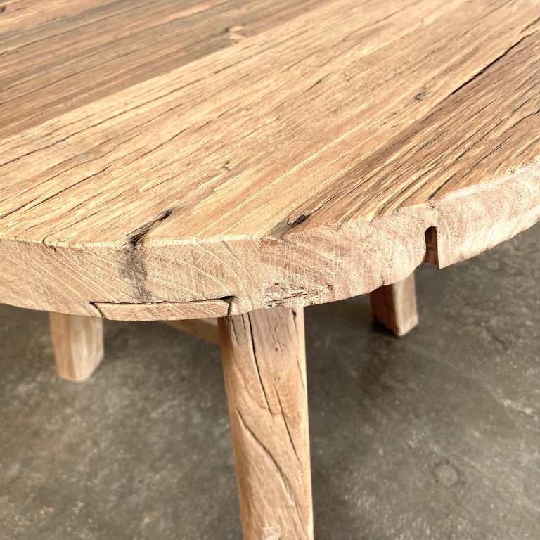 Natural Elm Wood Side Table For Sale at 1stDibs