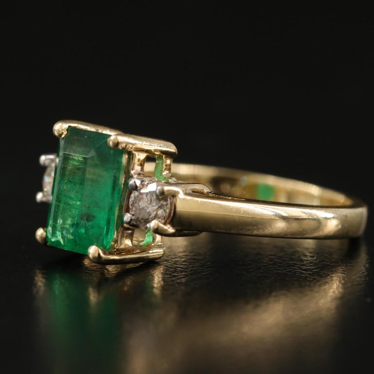 Customizable Natural Emerald Cut Emerald Diamond Engagement Wedding ...