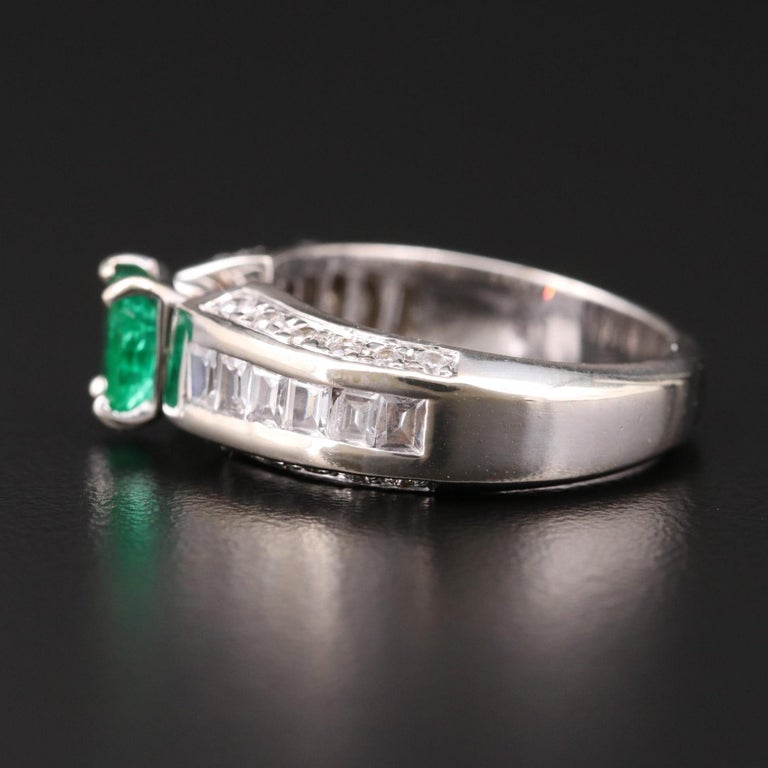 Customizable Natural Emerald Cut Emerald Diamonds Engagement Ring, Unique Wedding Ring For Sale ...