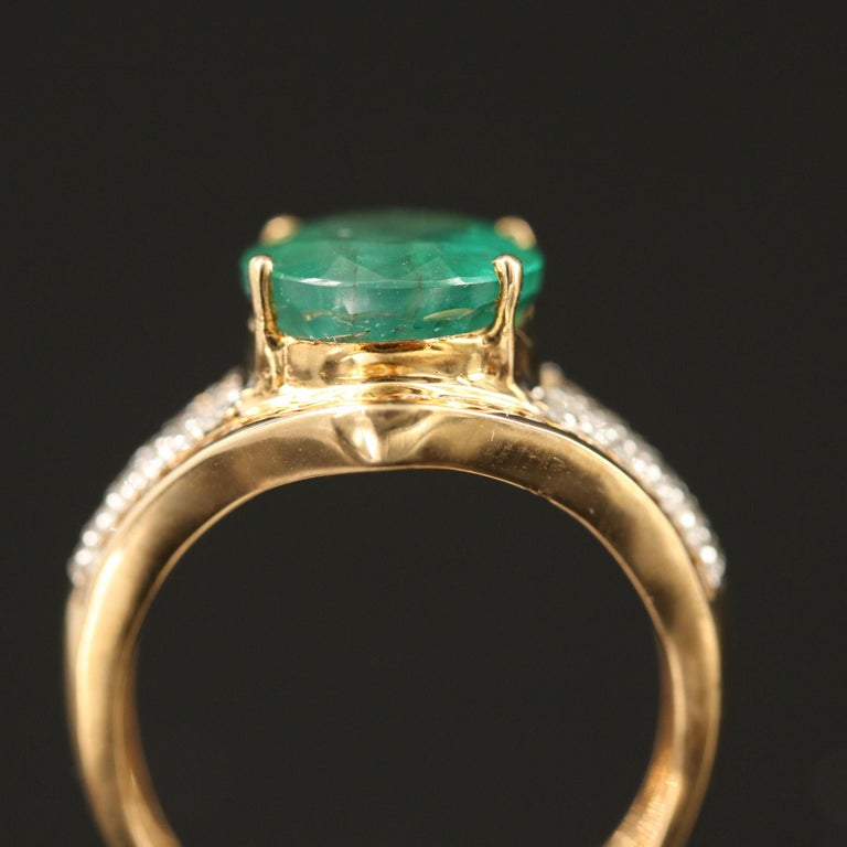 Customizable Natural Emerald Engagement Ring, Antique Emerald Wedding ...