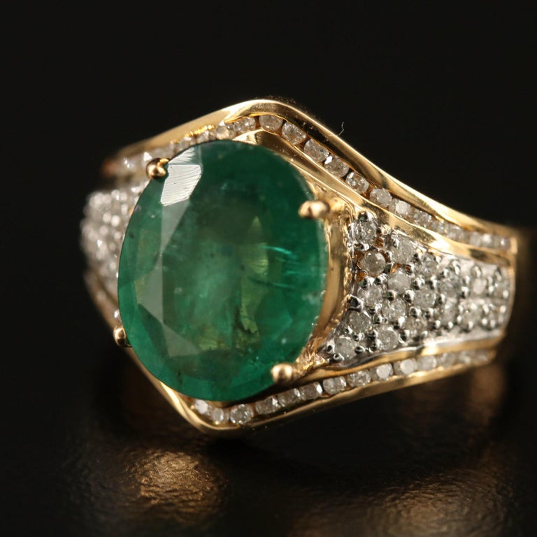 Customizable Natural Emerald Engagement Ring, Antique Emerald Wedding ...