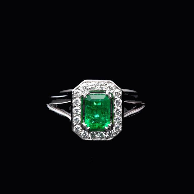 Customizable Natural Emerald Statement Ring, Vintage Emerald Wedding ...